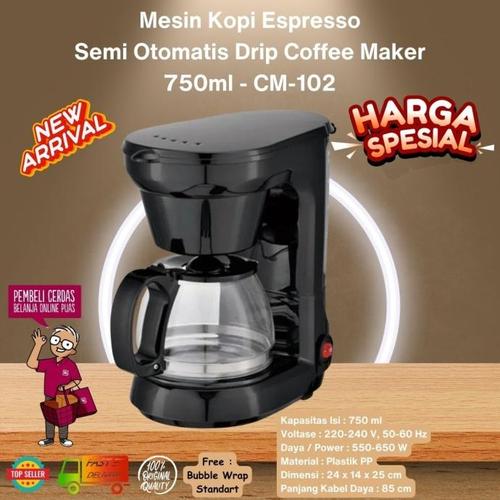 Jual Mesin Kopi Espresso Semi Otomatis Drip Coffee Maker 750Ml Murah ...