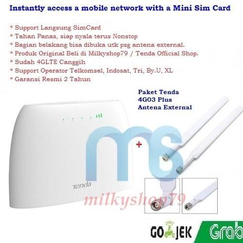 Jual Paket Tenda 4G03 Plus Antena Modem Mifi WiFi 3G/4G LTE N300 Wi-Fi ...