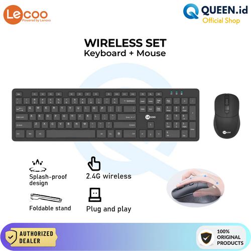 Jual Lecoo Keyboard Mouse Set Wireless USB Receiver Combo For PC Kw201 ...