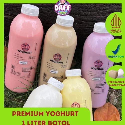 Jual YOGURT 1 LITER BOTOL READY 12 RASA BUAH | DAFF YOGHURT - Blueberry ...