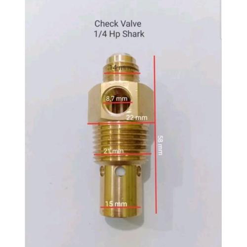 Jual Check valve 1/4 HP SHARK kompresor SHARK OTOMATIS CHECK VALVE 1/4 ...