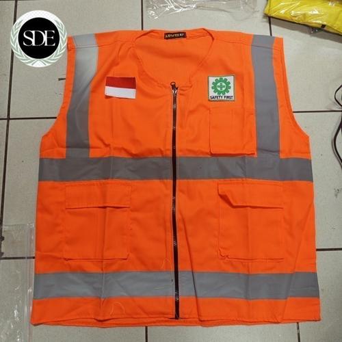 Jual Rompi Safety / Rompi Proyek BAhan Drill + Logo Warna Orange ...