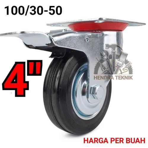 Jual RODA KARET REM HIDUP 4" RODA TROLI 4 INCI RODA HIDUP REM 4 INCH ...