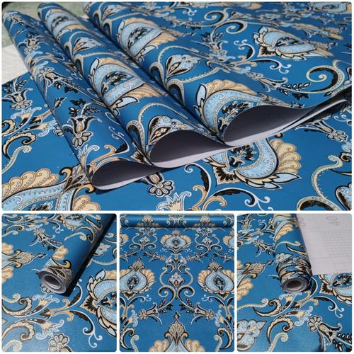 Jual Batik GR Wallpaper Dinding Motif Batik Sultan - Batik GR Biru ...