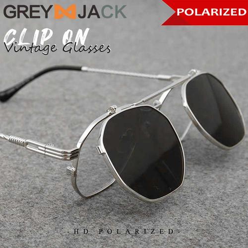 Promo Grey Jack Kacamata Clip On Style Retro 2in1 Anti UV Polarized ...
