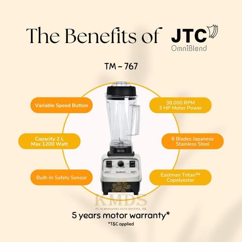 Promo Blender JTC OmniBlend TM-767 series Cicil 0% 3x - Kota Tangerang Selatan - kmdsflavors ...
