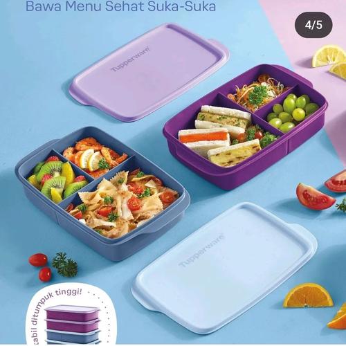 Jual lunch box tupperware sekat tiga anak sekolah SD SMP orang kantor ...