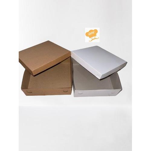 Jual Box Kotak Nasi 350gsm catering polos putih / coklat ukuran 18x18 ...