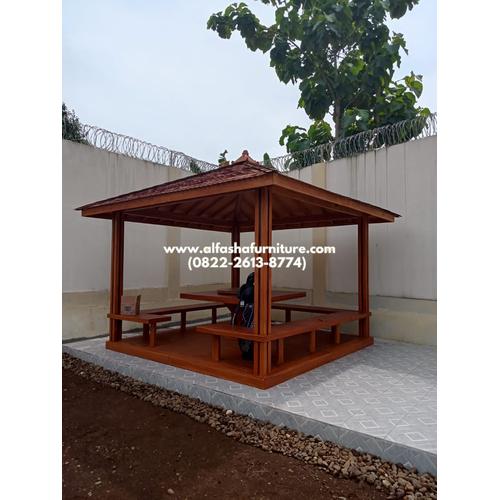 Jual gazebo minimalis modern 3x3 | gazebo kayu jati | gazebo saung ...