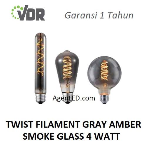 Jual VDR Twist Filament LED Gray Amber Smoke 4W Bohlam Lampu Edison ...