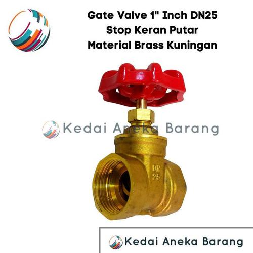 Jual GATE VALVE STOP KERAN KRAN PUTAR GAS AIR BRASS KUNINGAN 1 1" INCH ...