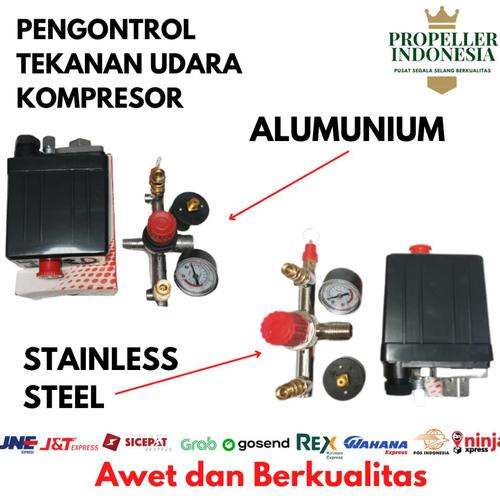 Jual Otomatis Kompresor Regulator Set Pressure Double Gauge Angin Udara ...