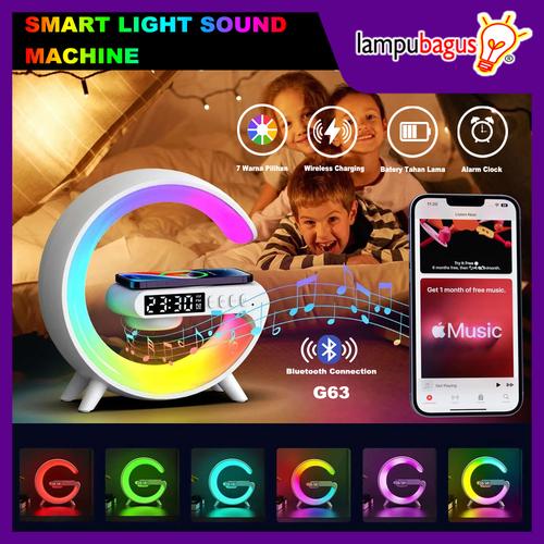 Promo Speaker Bluetooth LED Ambient Light Wireless Charger / Lampu Meja ...