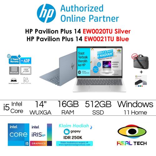 Promo Laptop HP Pavilion Plus 14-ew0020TU/14ew0021TU i5-1355U 512GB SSD 16GB - Blue Cicil 0% 3x ...