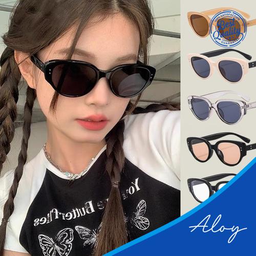 Jual PL-WW012 Kacamata Cat Eye Wanita Pria Anti UV Frame Bingkai Titik Dua - GRAY/CLEAR ...