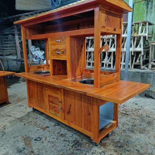 Promo gerobak mie ayam bakso roda troli free ongkir - 2 meterx80x180 ...