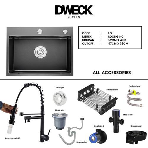 Promo DWECK - Kitchen Sink Black Small Kran Pantry / Bak Cuci Piring ...