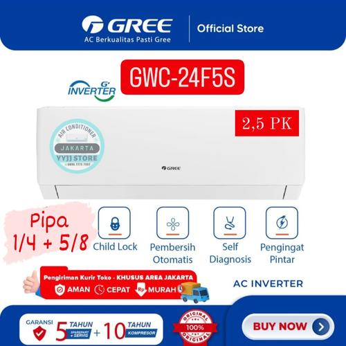 Jual AC Split GREE F5S Inverter Series 2,5PK GWC-24F5S GWC24F5S 24F5S ...