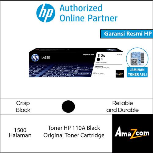 Promo Toner HP 110A Black Original Laser Cartridge W1112A Toner Printer ...
