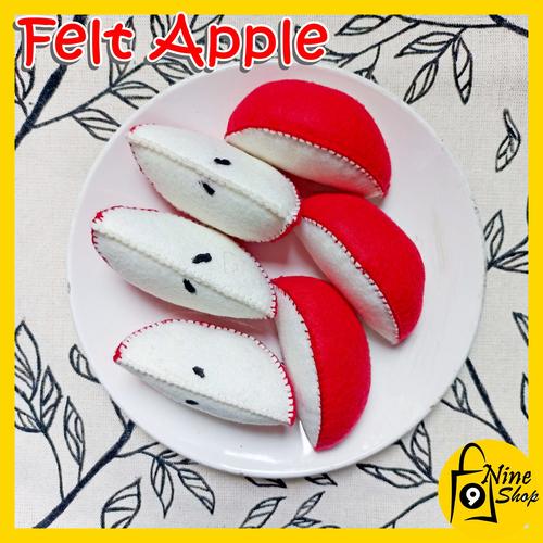 Jual Mainan Flanel Potongan Buah Apel / Pretend Play Felt Apple Slice ...