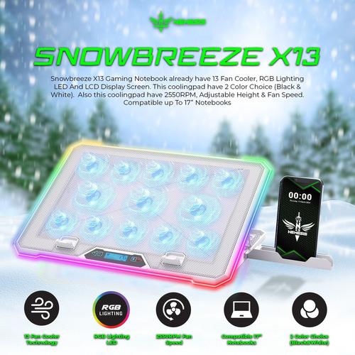Jual NYK NEMESIS SNOWBREEZE X13 COOLINGPAD 13 FAN RGB WITH PHONE HOLDER ...
