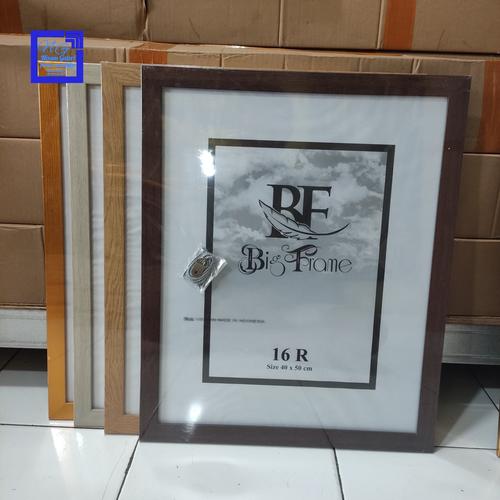 Jual frame foto bingkai foto figura foto 20r 40x50 single coklat/serat ...