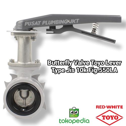Jual Butterfly Valve Toyo Lever Jis 10k Fig 550LA / Butterfly Valve ...