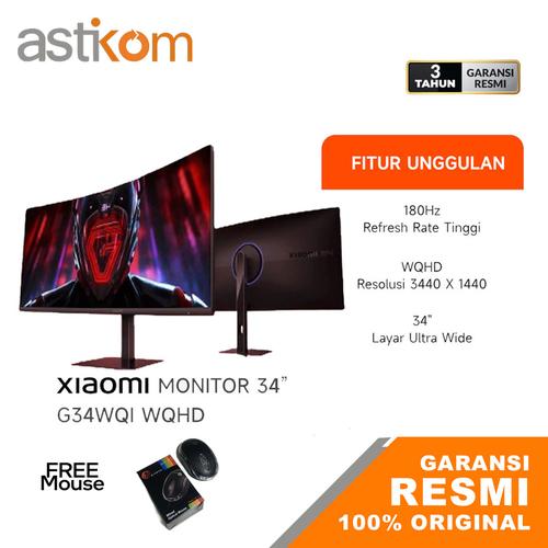 Jual Monitor Ultrawide LED Xiaomi G34WQi 34" 3440x1440 WQHD 180hz 1ms ...