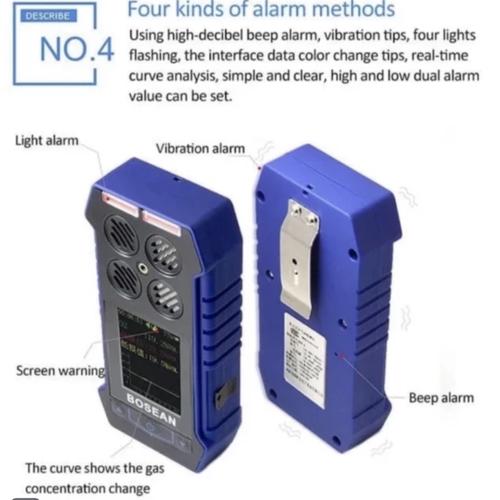 Jual Gas Detector 4 in 1 DAN Sampling Pump BOSEAN BH4S O2 CO H2S LEL BH ...