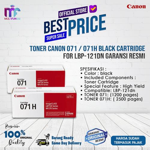 Promo Toner Canon 071 / 071H Black Cartridge For LBP-121dn Garansi ...