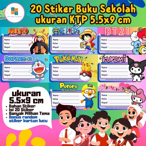 Jual 20 Stiker Mapel (ukuran 5.5x9 cm) - Label Buku Pelajaran Sekolah ...