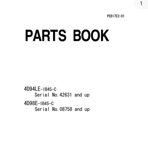 Jual Parts Catalog Engine Komatsu 4D94LE, 4D98E versi pdf - Kota ...
