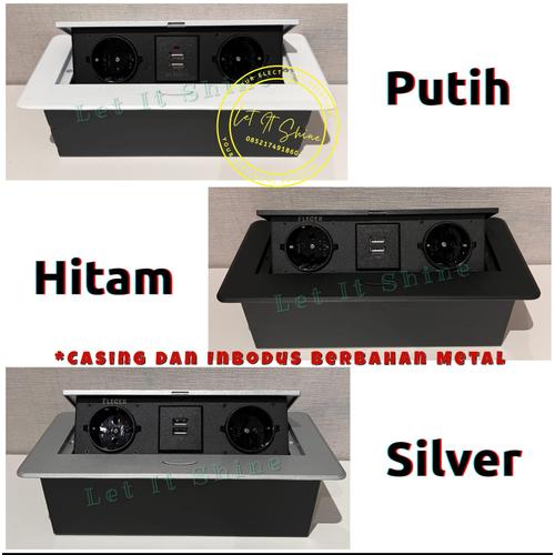 Jual Stop Kontak Meja Pop Up 2 Stopkontak Arde EU + 2 USB Charge Soft ...