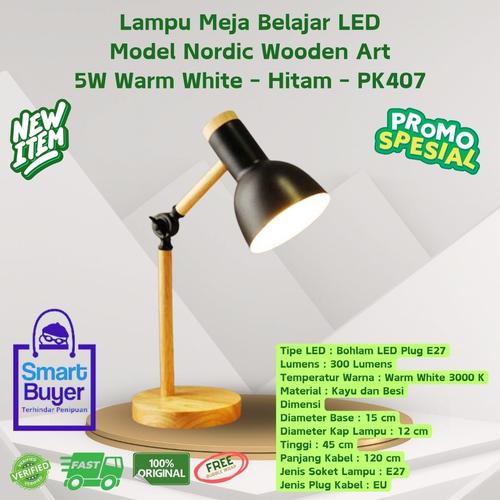 Jual Lampu Meja Belajar Berbahan Kayu Dengan LED 5W Cahaya Kuning Murah ...