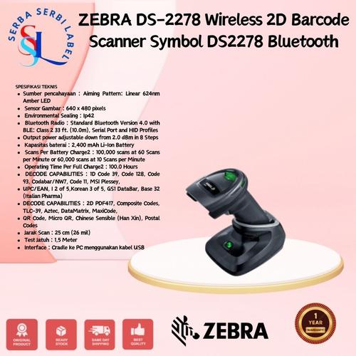 Jual ZEBRA DS-2278 Wireless 2D Barcode Scanner Symbol DS2278 Bluetooth ...