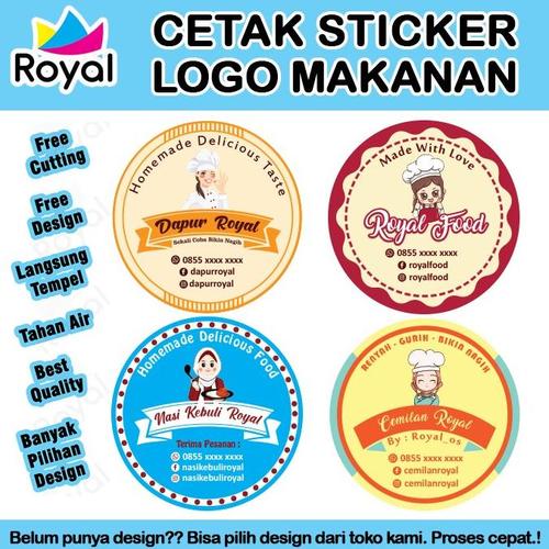 Jual STIKER BULAT 4x4 cm/CETAK STICKER MAKANAN DAN MINUMAN/STIKER LOGO ...
