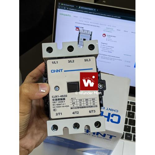 Jual AC Contactor Original CHINT CJX1-45/22 Three Phase Contactor New - AC24V - Kota Depok ...