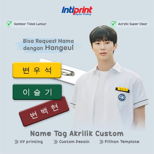 Jual Name Tag Hangeul Custom / Pin Penti Papan Nama / Nametag Akrilik ...