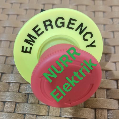 Jual Push Button Emergency Stop 22mm + Name Plate Push Lock 1NC ...