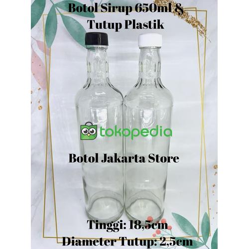 Jual Botol Kaca Sirup 650ml BARU Silinder Botol Minuman kaca bulat 650ml Botol Madu Botol Jus ...