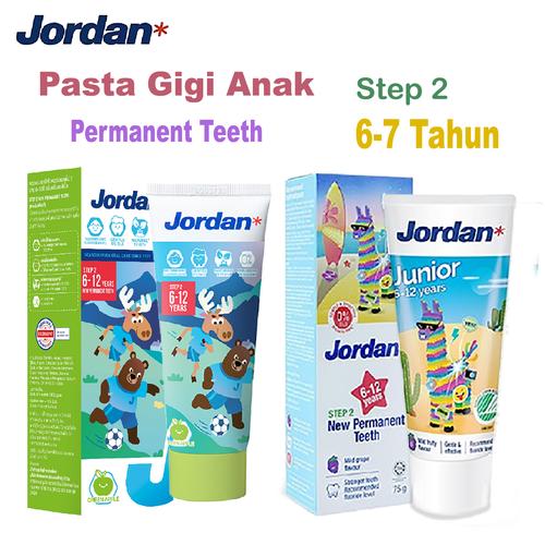 Jual Toothpaste Jordan Oral Care Kids Step 2 New Permanent Teeth 6-12 ...
