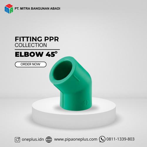 Jual Elbow Knee PPR 45° Equal Elbow Sambungan Pipa Air Panas Fitting PPR - F12-L50 x 50 - Kab ...