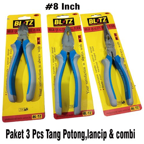 Jual BLITZ Tang Kombinasi Potong Lancip 8" Combination Diagonal Long ...