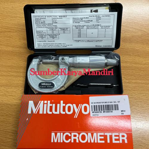 Jual Mitutoyo Japan Outside Micrometer 103-137 0-25MM Accuracy 0.01MM ...