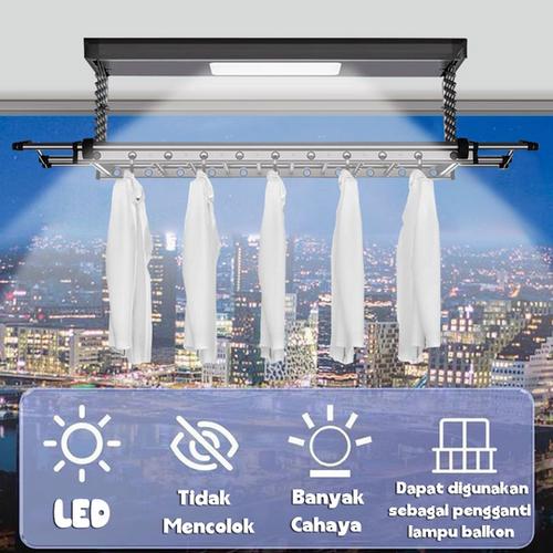 Jual Jemuran Baju Electric Smart Racking Clothes LED Listrik lipat ...