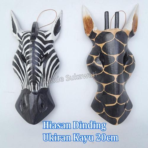 Jual HIASAN DINDING KEPALA ZEBRA JERAPAH 20CM KERAJINAN UKIRAN KAYU ...