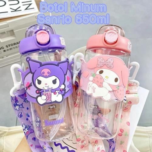 Jual Botol Minum Anak Motif Sanrio 650 ml / Botol Minum Anak Sekolah Ada Tali dan Sedotan 650ML ...