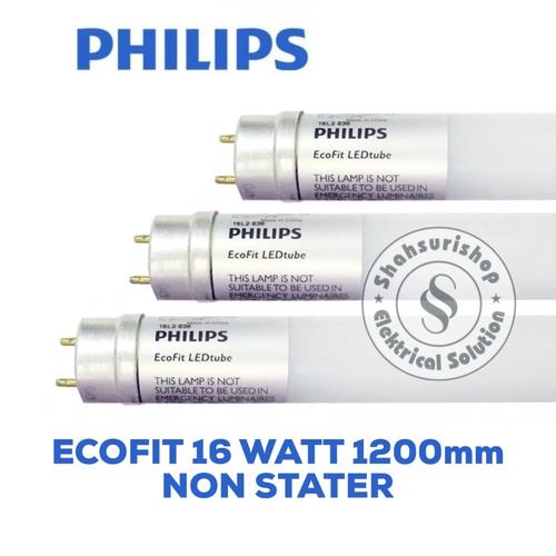 Jual PHILIPS TL T8 ECOFIT INDUSTRY LED TUBE 16W 16 W WATT 1200mm TANPA STATER - 4000k, BUBLE ...