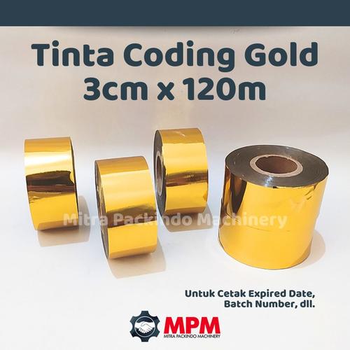 Jual 30x120 Ribbon Tape Gold / Cetak Expired Date Batch Number / Pita ...