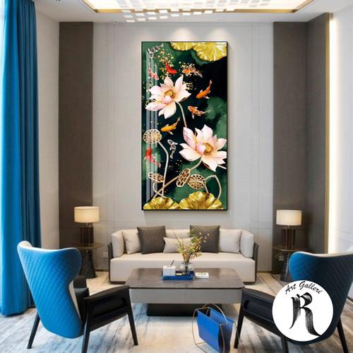 Jual lukisan ikan koi ukuran besar siap pajang - lukisan plus frame ...